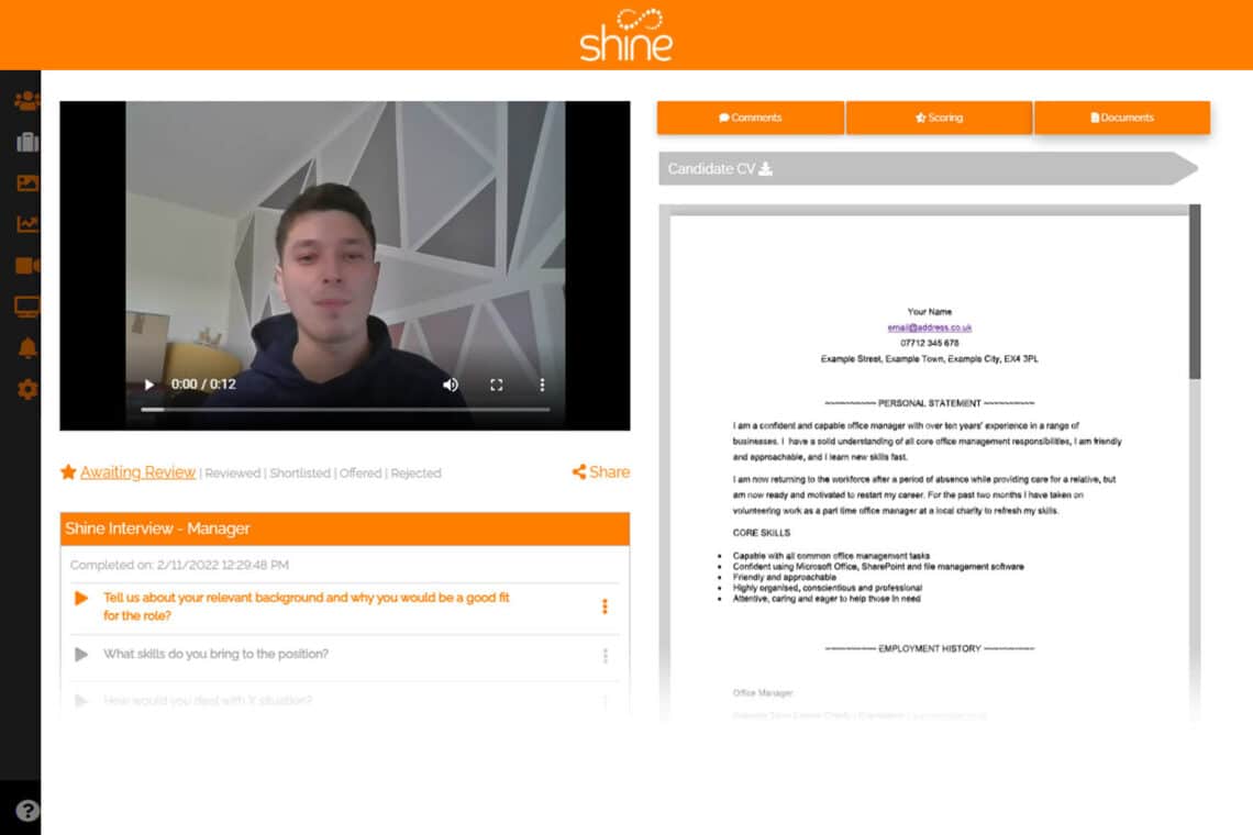 Video Interview Software and Pre-Hire Screening Software | Shine